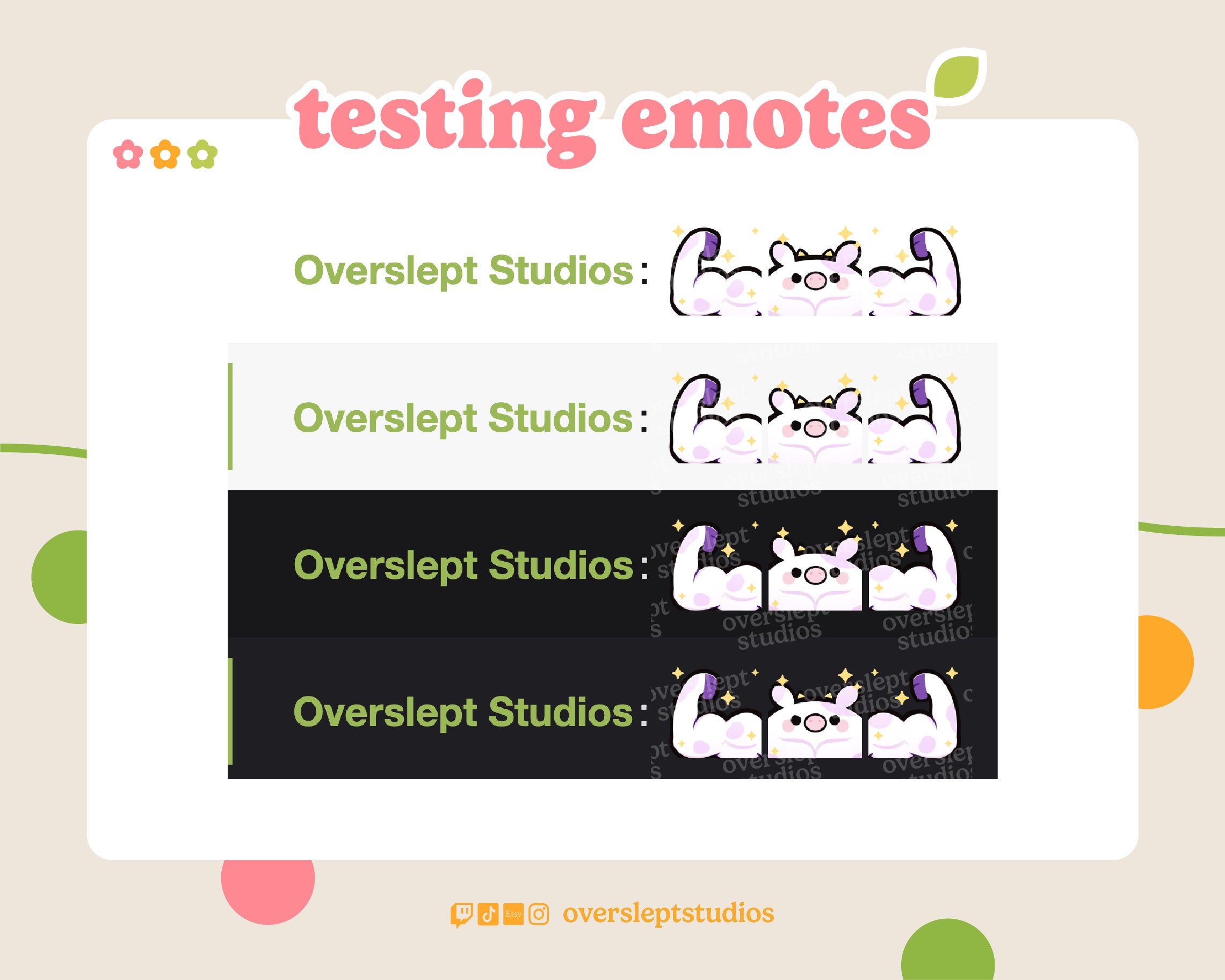 Buff Cow Emote Pack for Twitch and Discord, Cow Twitch Emotes, Strong ...