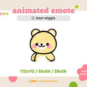 ANIMATED Yellow Bear Wiggle Emote for Twitch and Discord, Wiggle Emote ...