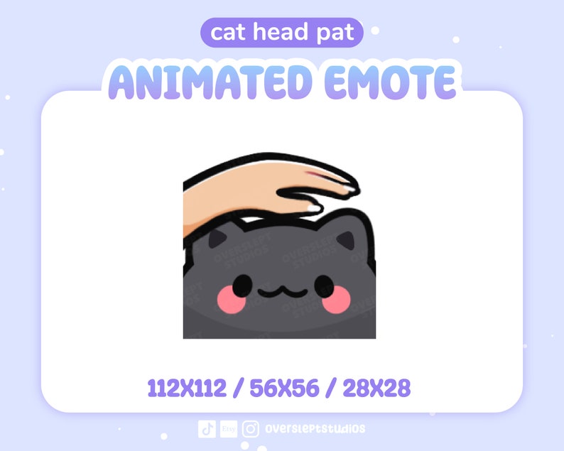 ANIMATED Cat Head Pat Emote for Twitch and Discord, Cat Emote, Head Pat ...