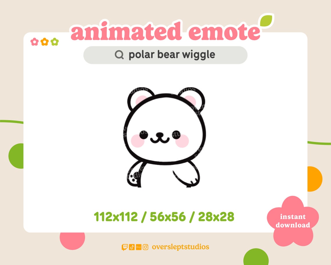 ANIMATED Polar Bear Wiggle Emote for Twitch and Discord - Etsy