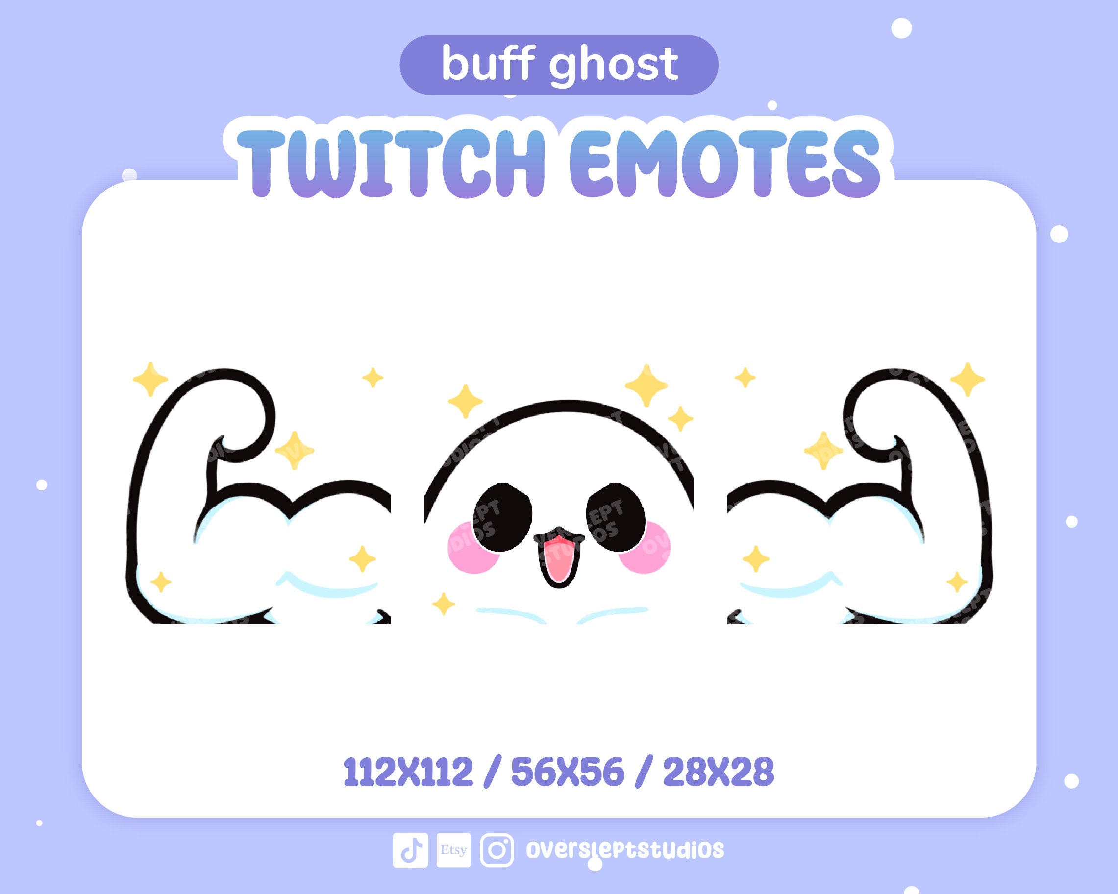 Buff Ghost Emote Pack for Twitch and Discord Ghost Twitch - Etsy UK