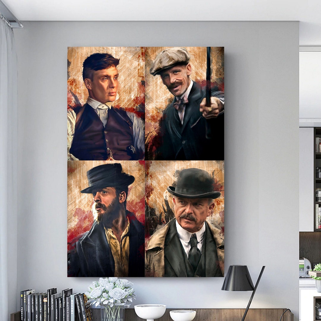 Peaky Blinders Canvas Wall Art Collage Oil Painting Effect - 30mm Deep ...