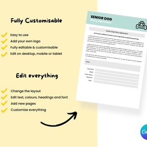 Senior Dog Grooming Consent Form | Elderly Dog Medical Release Form ...