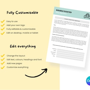 Doubled Coated Grooming Agreement Form | Dog Grooming Waiver | Double Coated Release Form ...