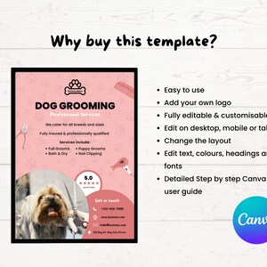 Dog Grooming Poster Template | Editable & Customisable Dog Grooming ...