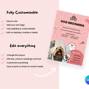Dog Grooming Poster Template | Editable & Customisable Dog Grooming ...