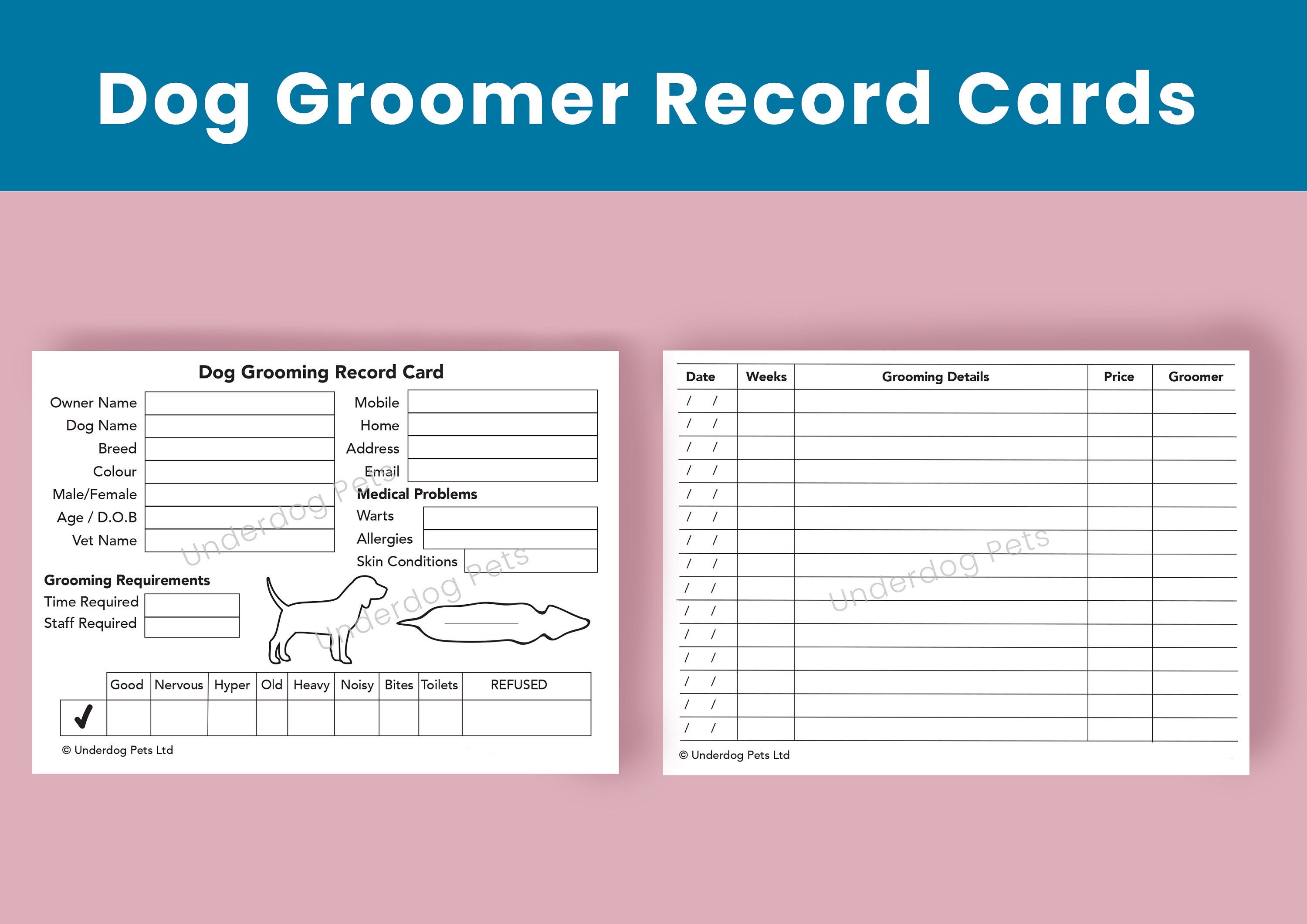 Dog Grooming Appointment Cards
