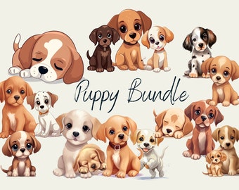 Cute Dogs Clipart Bundle Dog Vector Style Digital Art Set - Etsy