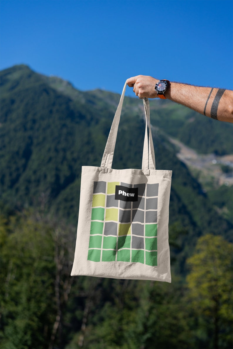 Wordle Phew Meme Reusable Canvas Tote Bag Teacher Gift - Etsy