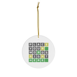 Custom Wordle Ornament | Personalized Wordle Gift | Funny Wordle Lover ...