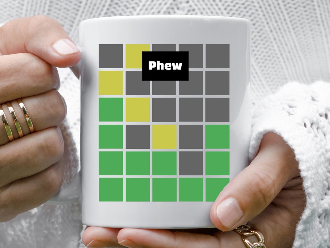 Wordle Mug Phew Meme Ceramic Coffee Mug Funny Wordle - Etsy