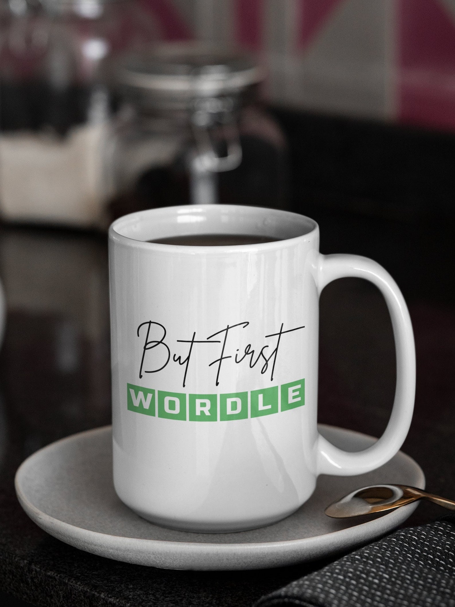 Wordle Coffee Mug: "but First, Wordle" - NYT Games Gift - Etsy