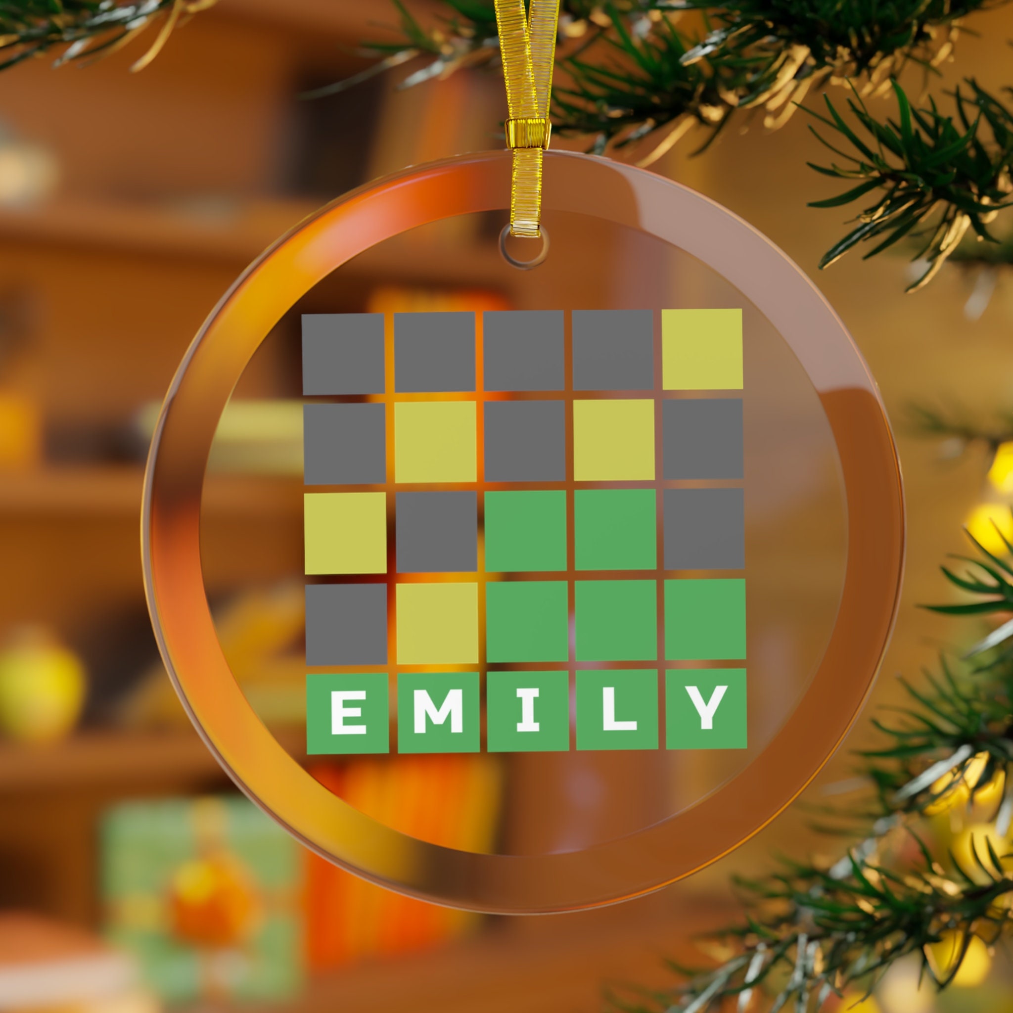 Custom Wordle Clear Glass Name Ornament | Personalized Wordle Gift ...