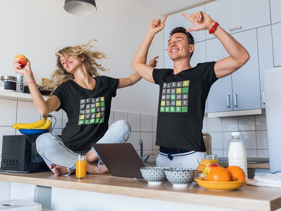 Custom Wordle Inspired Shirt Personalized Unisex Short Sleeve V-neck ...