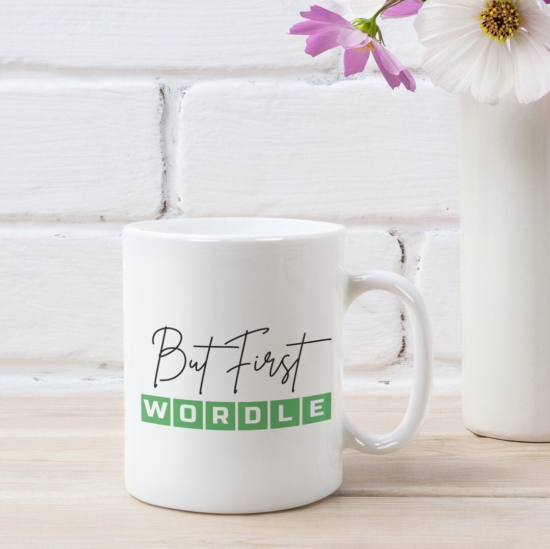 Wordle Coffee Mug: "but First, Wordle" - NYT Games Gift - Etsy