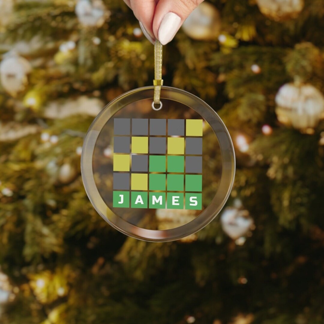 Custom Wordle Clear Glass Name Ornament | Personalized Wordle Gift ...