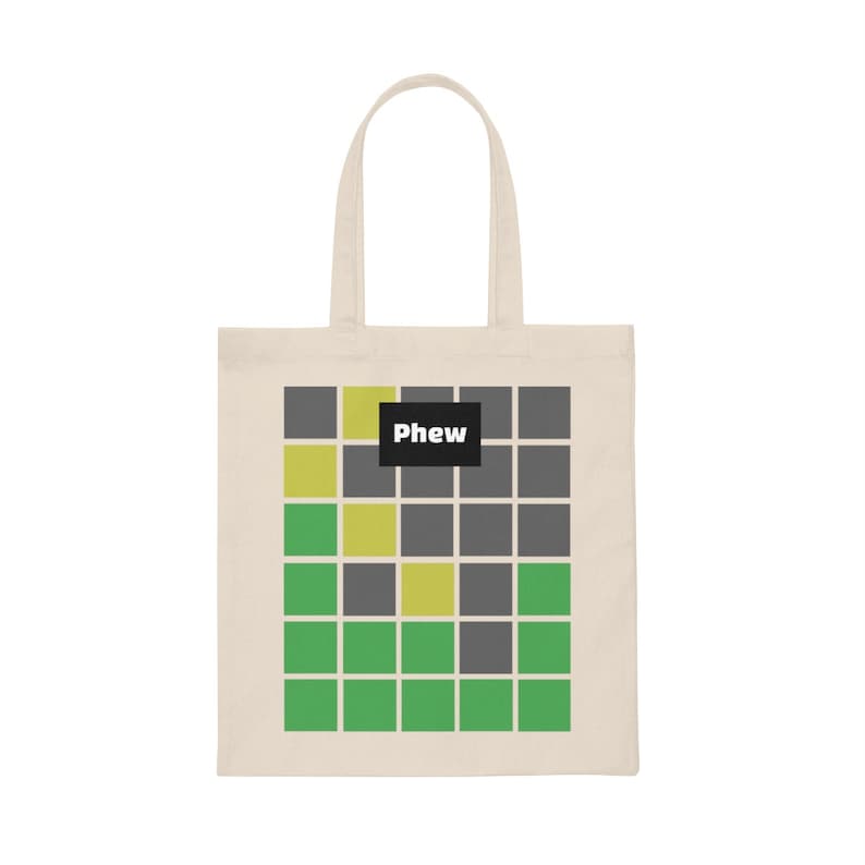 Wordle Phew Meme Reusable Canvas Tote Bag Teacher Gift - Etsy