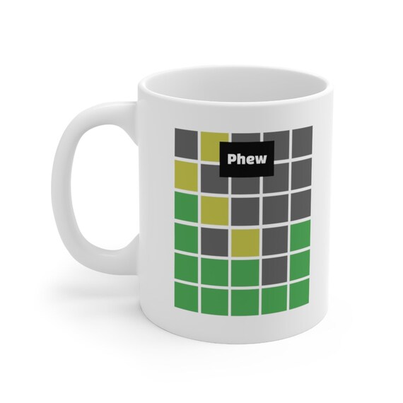 Wordle Mug Phew Meme Ceramic Coffee Mug - Etsy