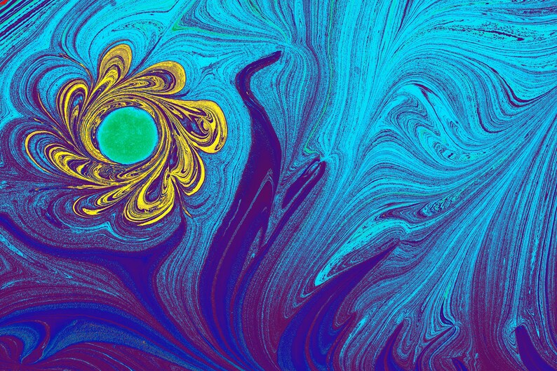 Classic Ebru Floral Texture Patterns, Digital Art for Fabric, Mobile ...