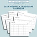 2024 Monthly Printable Landscape Calendar Monthly Planner Wall Calendar ...