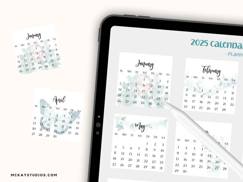 2025 Digital Calendar Stickers Planner Girl Digital Calendar Monthly ...