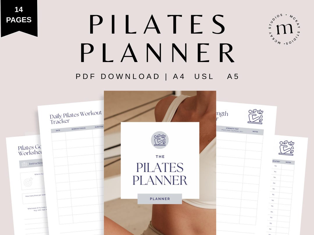 Pilates Planner Printable | Beginner Pilates | Daily & Weekly Tracker ...