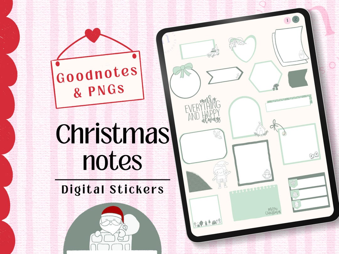 Goodnotes Digital Stickers | Christmas Note Stickers | Sticky Notes ...