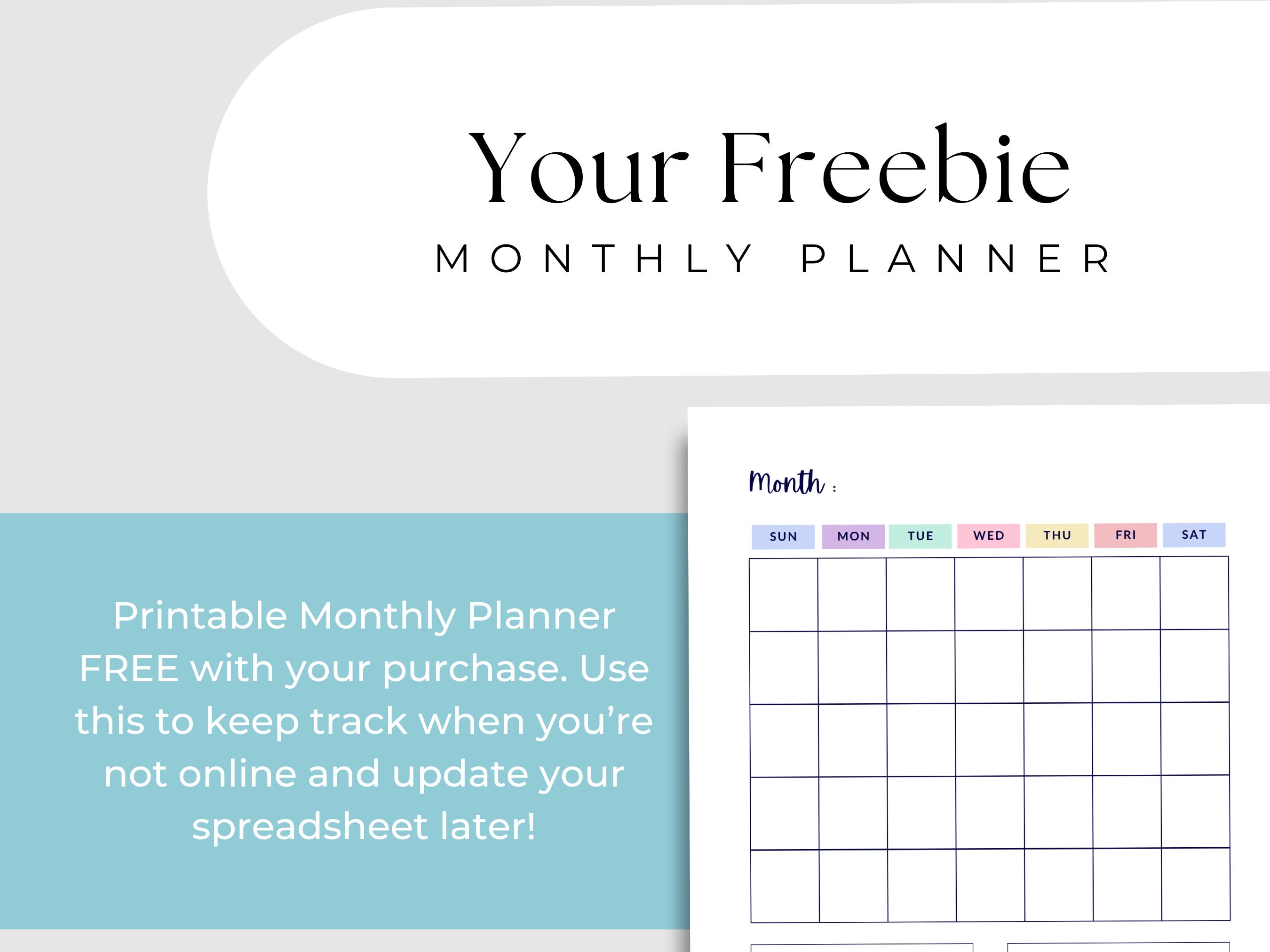 Google Sheets Spreadsheet Template Digital Planning Editable Monthly ...