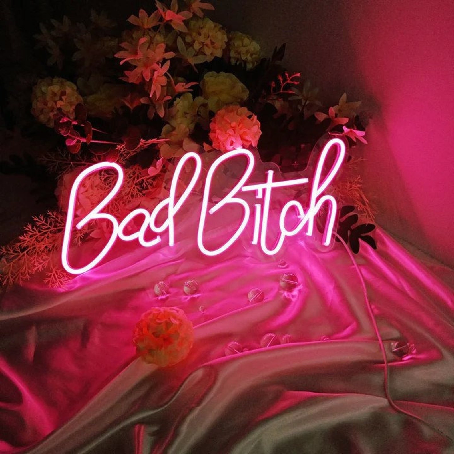 Bad Bitch Neon Sign Bar Party Decor Pink Led Sign Bad Bitch - Etsy