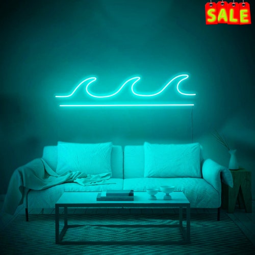 Wave Neon Sign LED Neon Sign Wall Decor Wall Sign Sea Led - Etsy