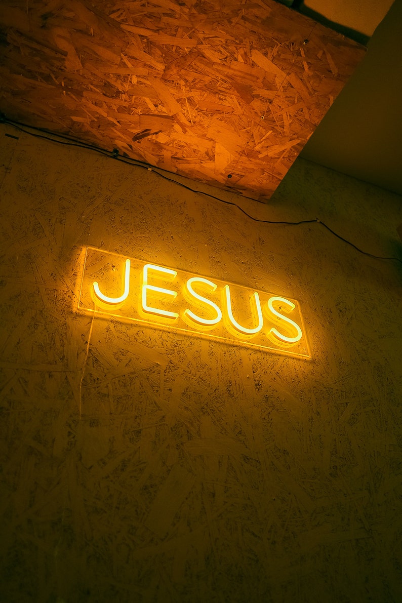 Jesus Neon Sign Wall Decoration Christ Led Neon Sign Christian - Etsy