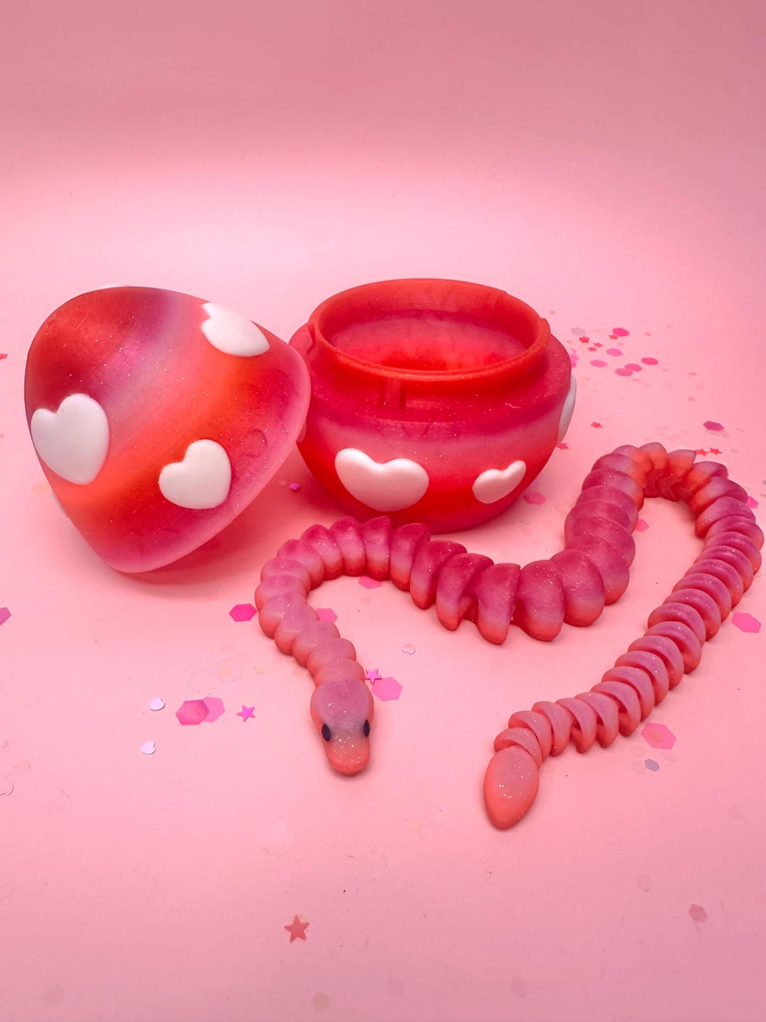 Cute Flexi Snake WITH Egg, Articulated Snake, Fidgets, Fidget Animal ...