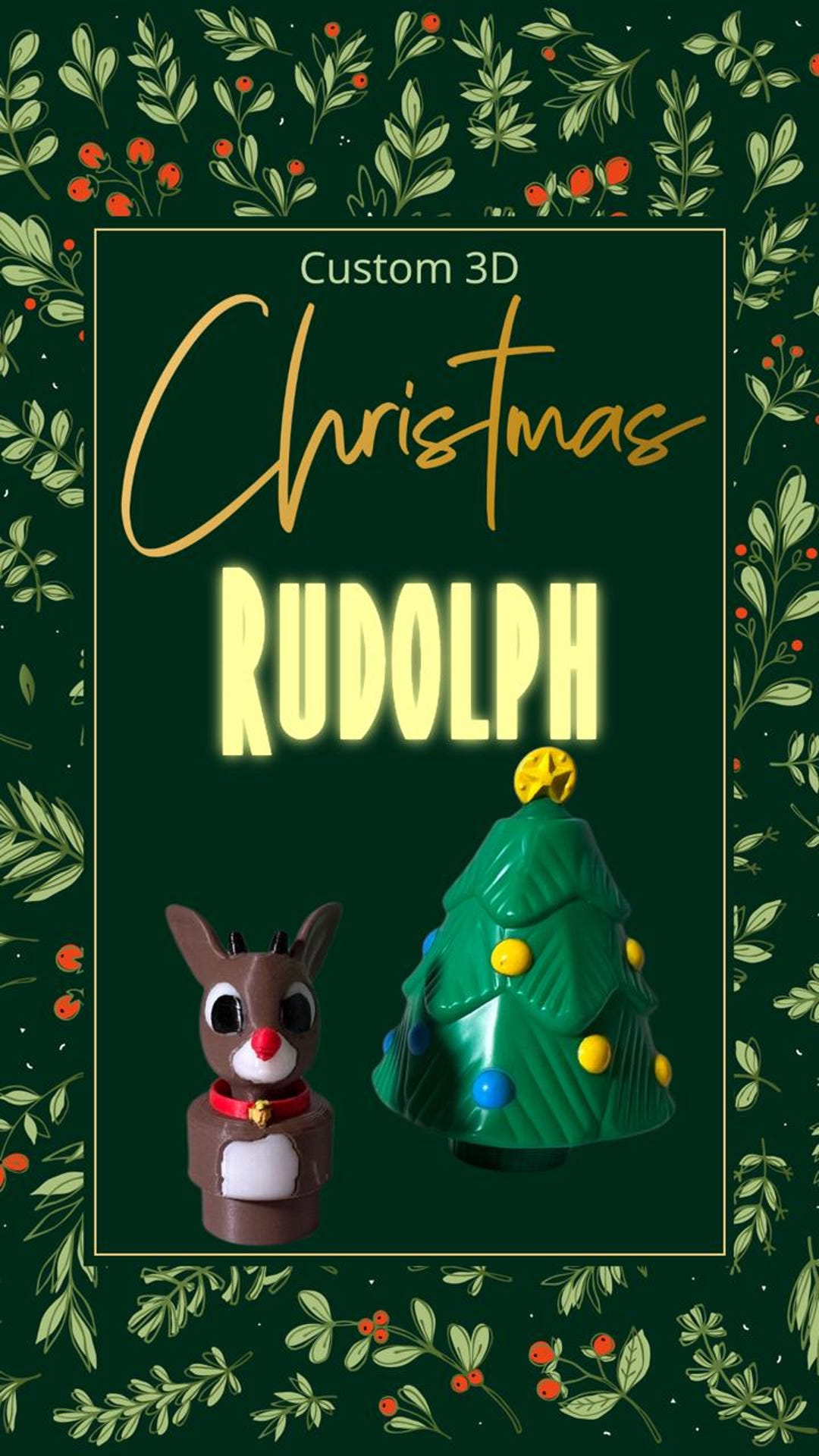 Vintage Little People Style Custom 3D Christmas Rudolph & Island of ...
