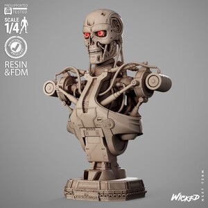 Terminator T800 Bust Kit - Resin 3d Printed - SLA - Etsy