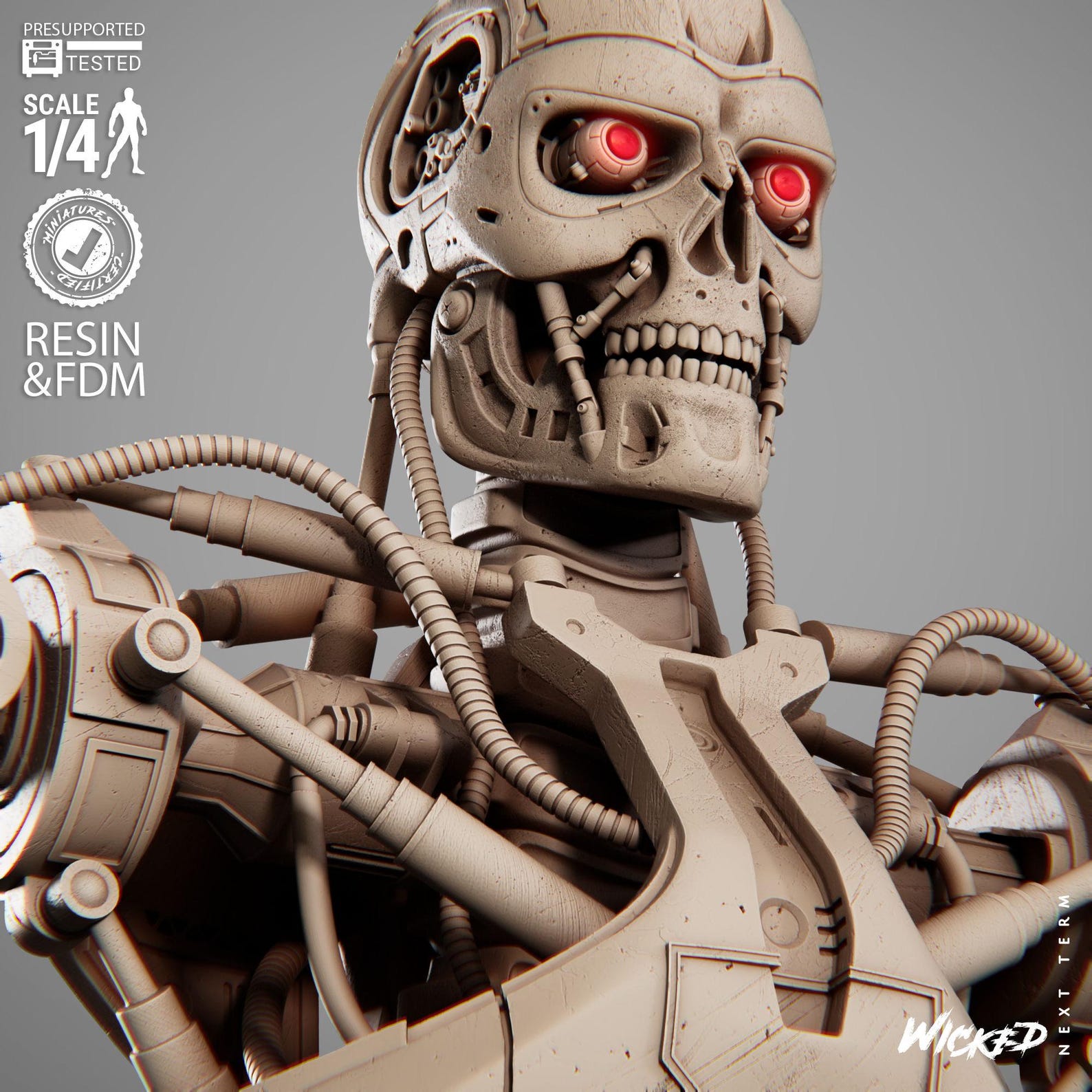 Terminator T800 Bust Kit - Resin 3d Printed - SLA - Etsy