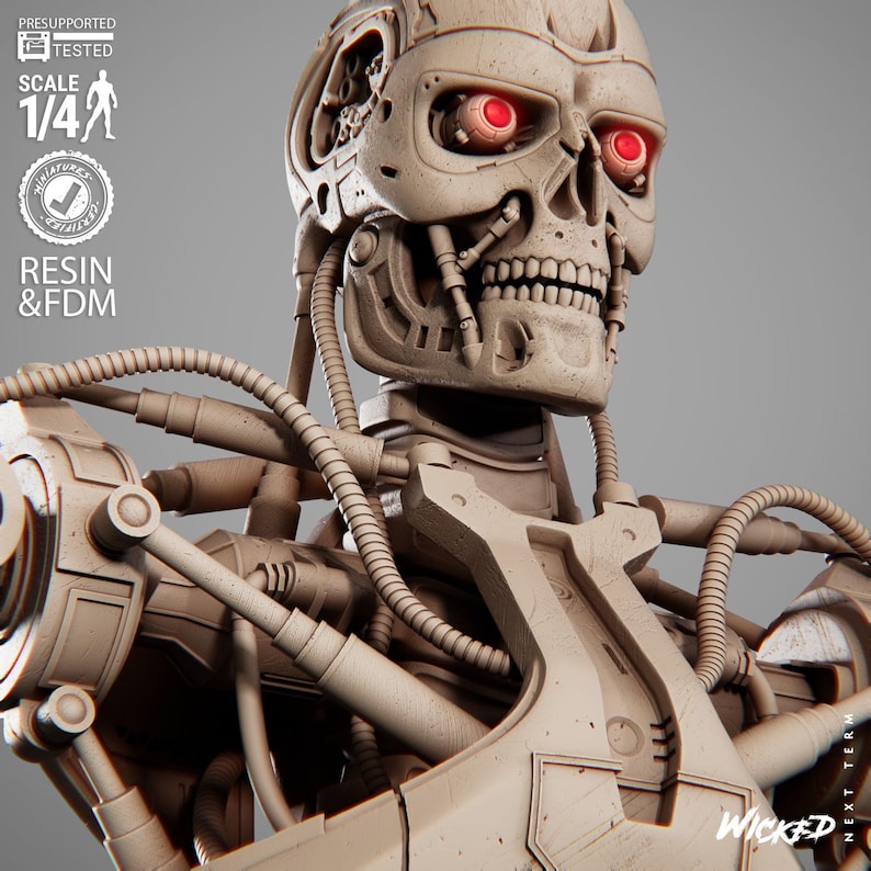 Terminator T800 Bust Kit - Resin 3d Printed - SLA - Etsy