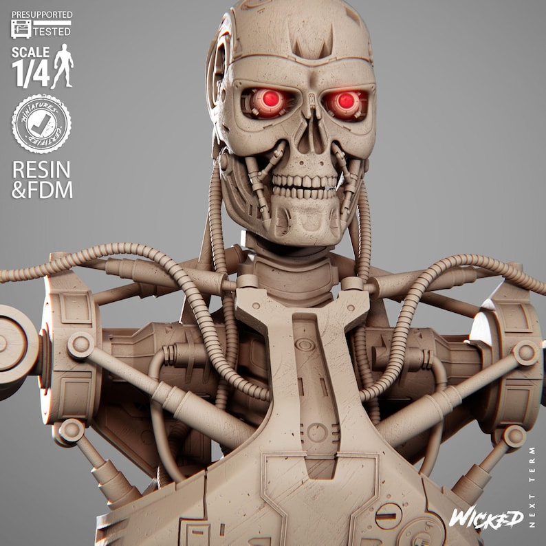 Terminator T800 Bust Kit - Resin 3d Printed - SLA - Etsy