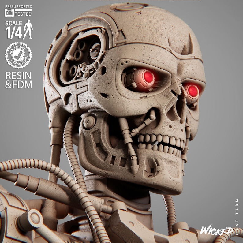 Terminator T800 Bust Kit - Resin 3d Printed - SLA - Etsy