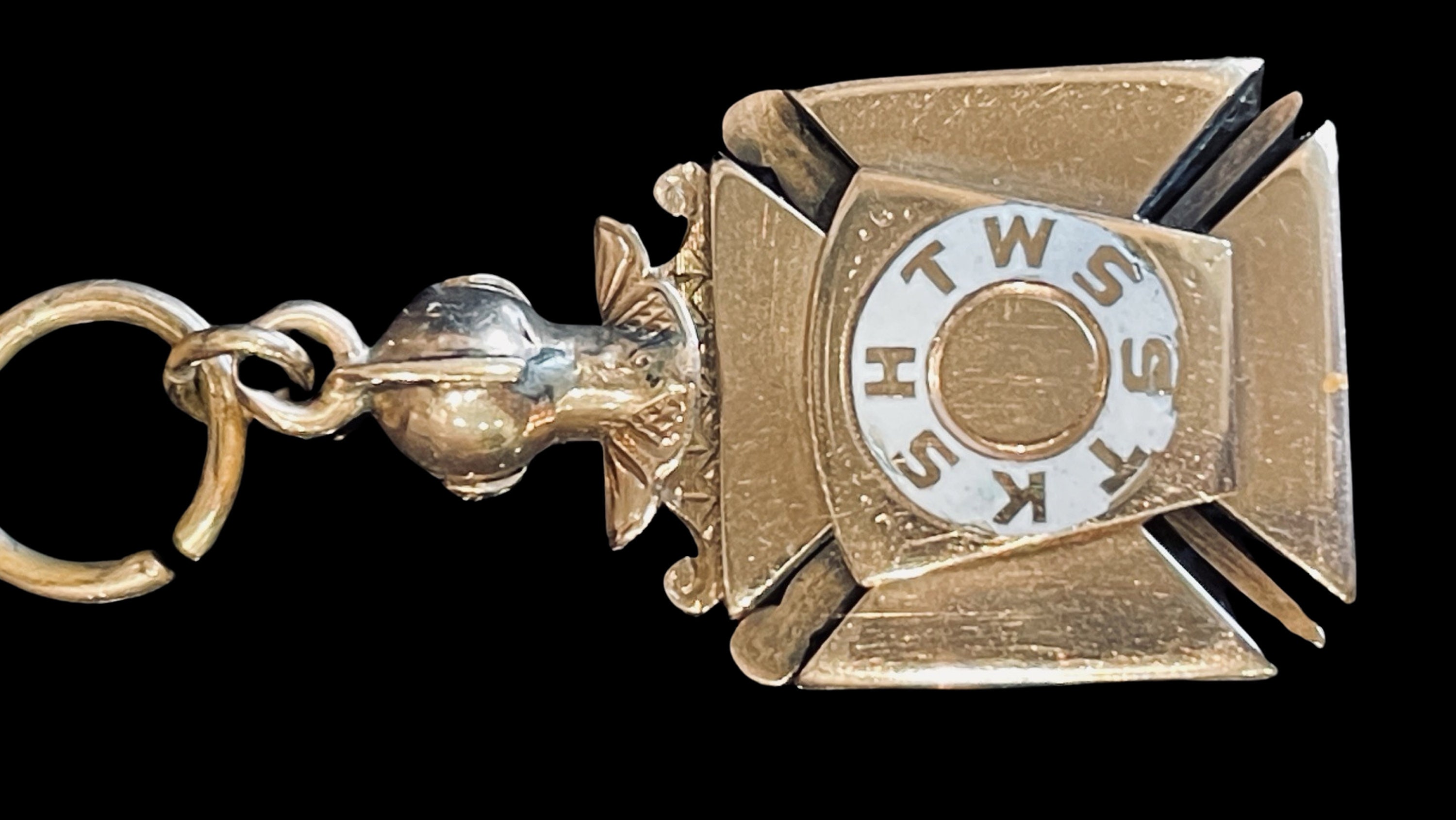 KIGHTS TEMPLAR WATCH Fob, 9K Gold With Rubies and Diamonds, Circa 1900 ...