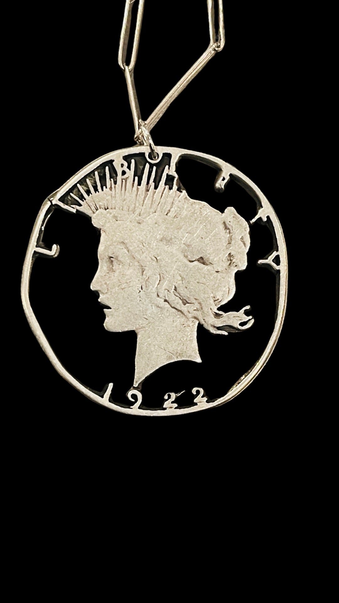CUT COIN ART, Real Sterling Silver Cut Out American Silver Dollar, 1922 ...