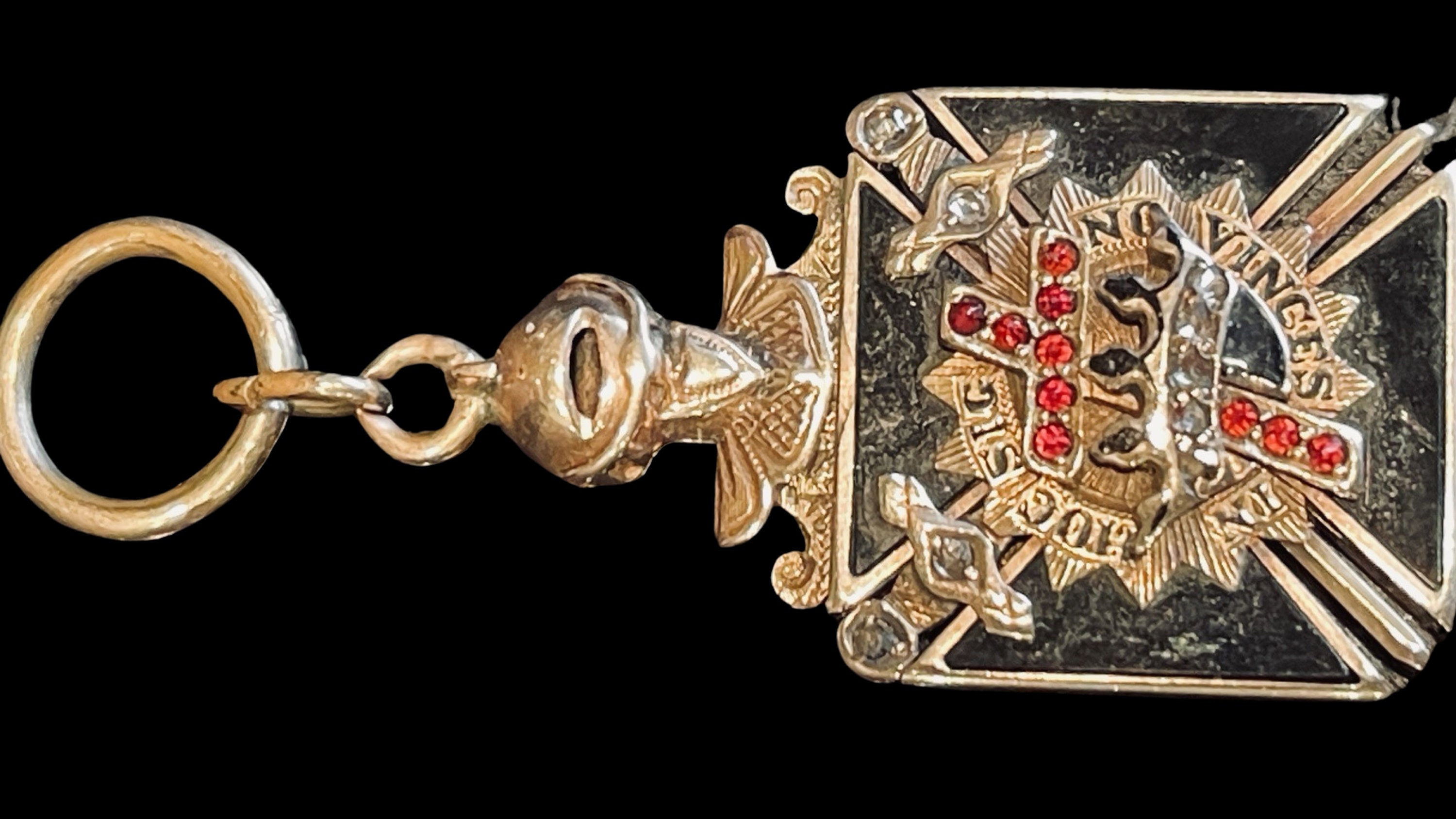 KIGHTS TEMPLAR WATCH Fob, 9K Gold With Rubies and Diamonds, Circa 1900 ...