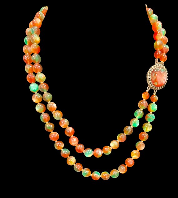 JAPANESE TWO STRAND unique colour celluloid beads. Ei… - Gem