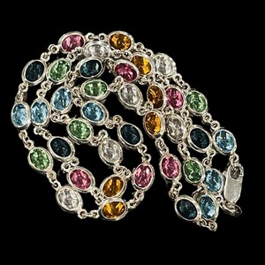 STERLING ITALIAN CRYSTAL Gemstones 24 Necklace Art Deco - Etsy