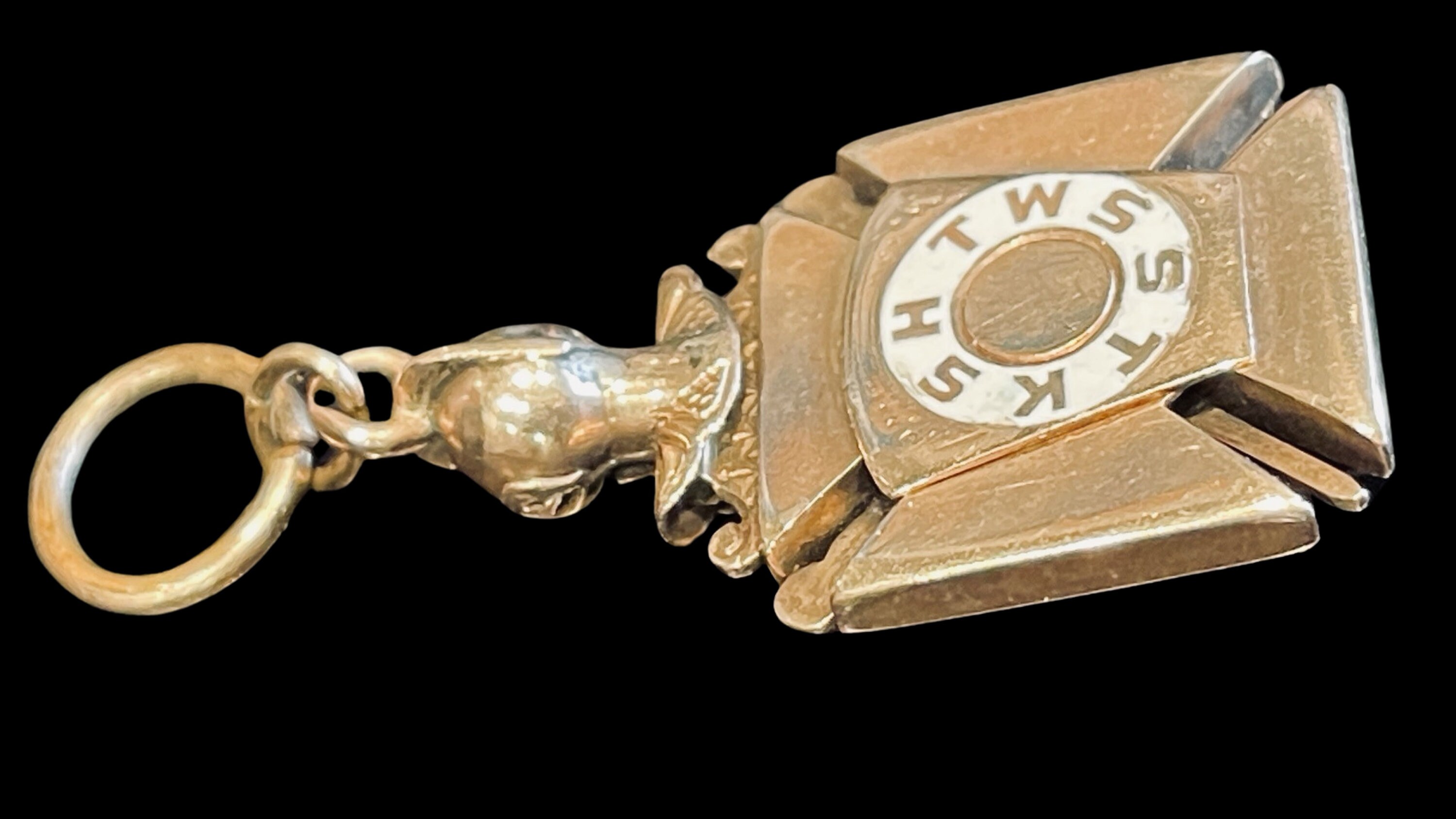 KIGHTS TEMPLAR WATCH Fob, 9K Gold With Rubies and Diamonds, Circa 1900 ...