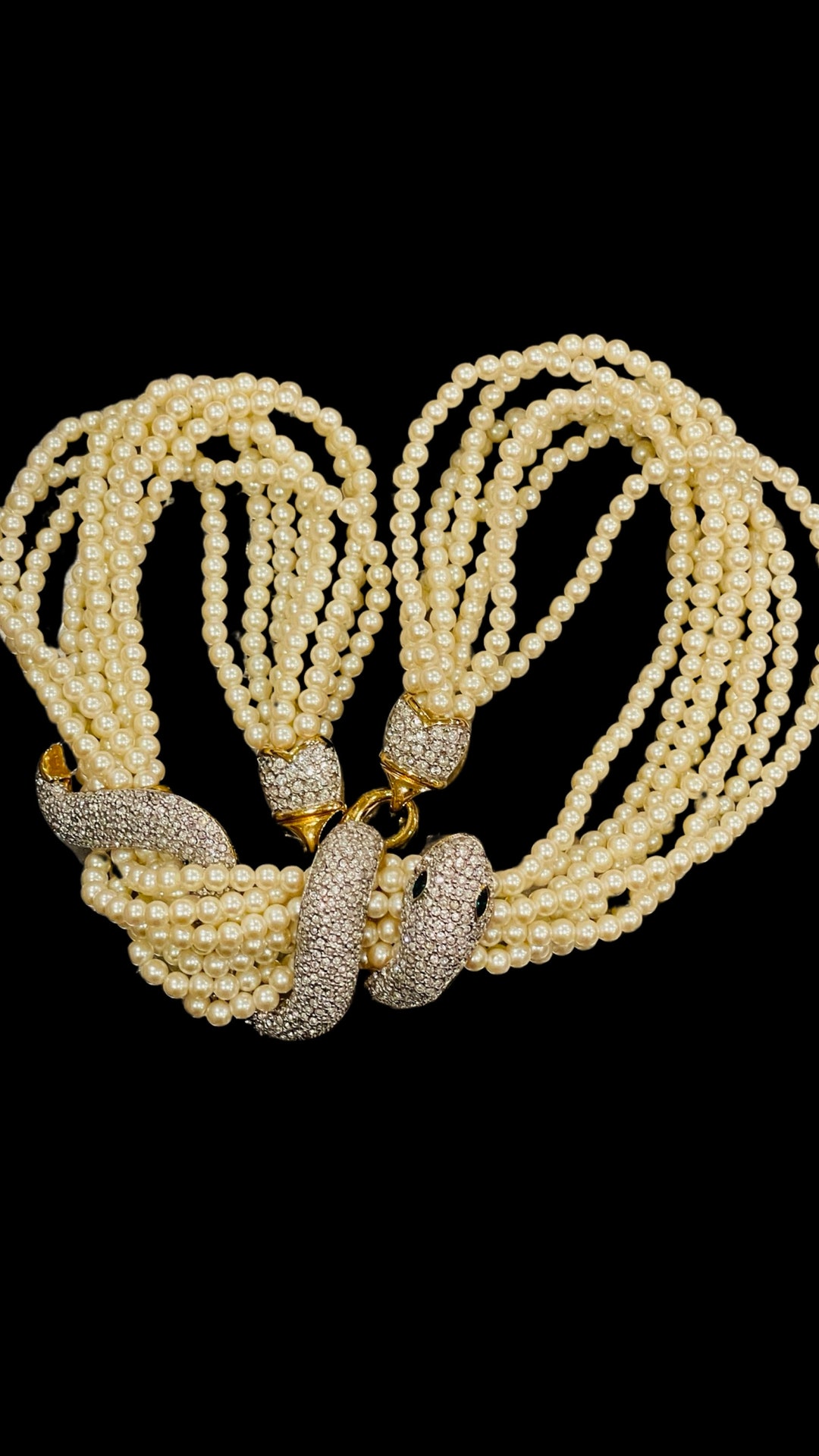 CROWN TRIFARI SNAKE Faux Pearls Troussade Chocker - Etsy