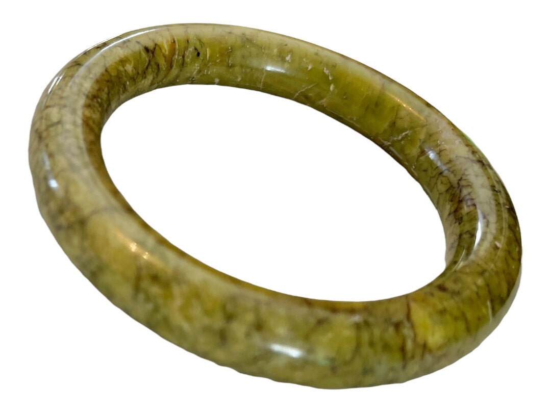 RARE NEPHRITE JADE Spinach Green Bangle Jade Bangle Real Jade Bracelet ...
