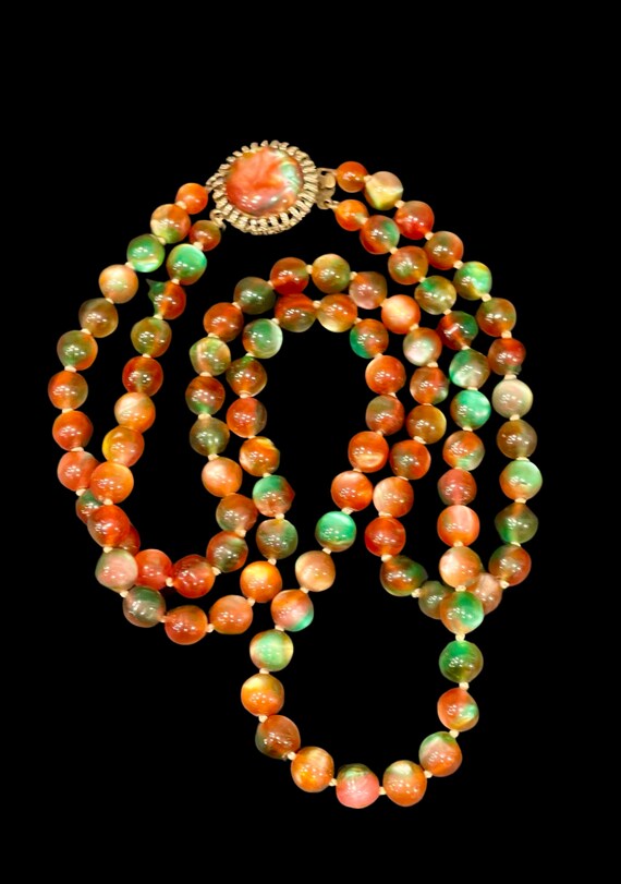 JAPANESE TWO STRAND unique colour celluloid beads. Ei… - Gem