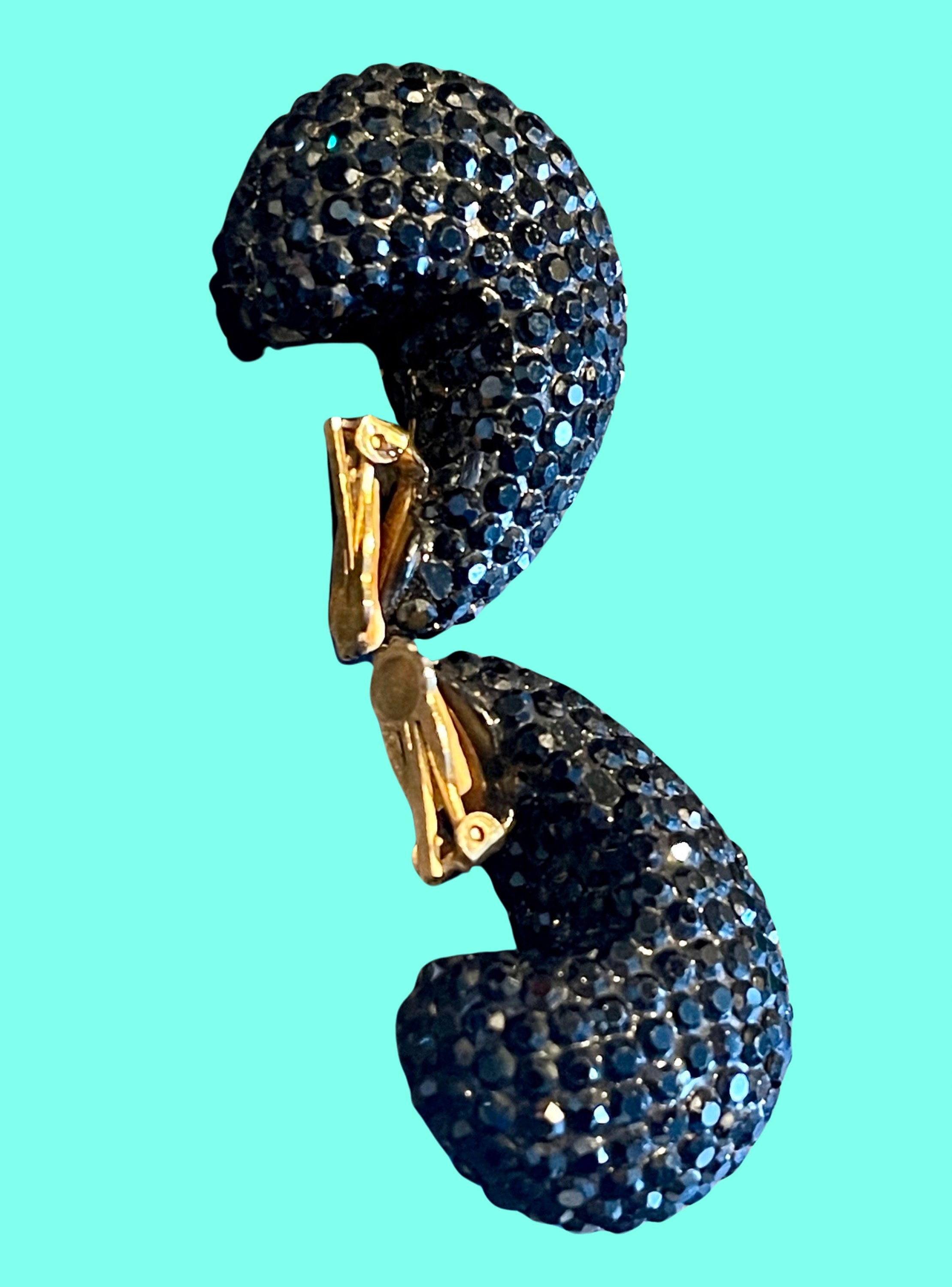 RICHARD KERR TEARDROP Earrings Spectacular Black Diamonds. - Etsy