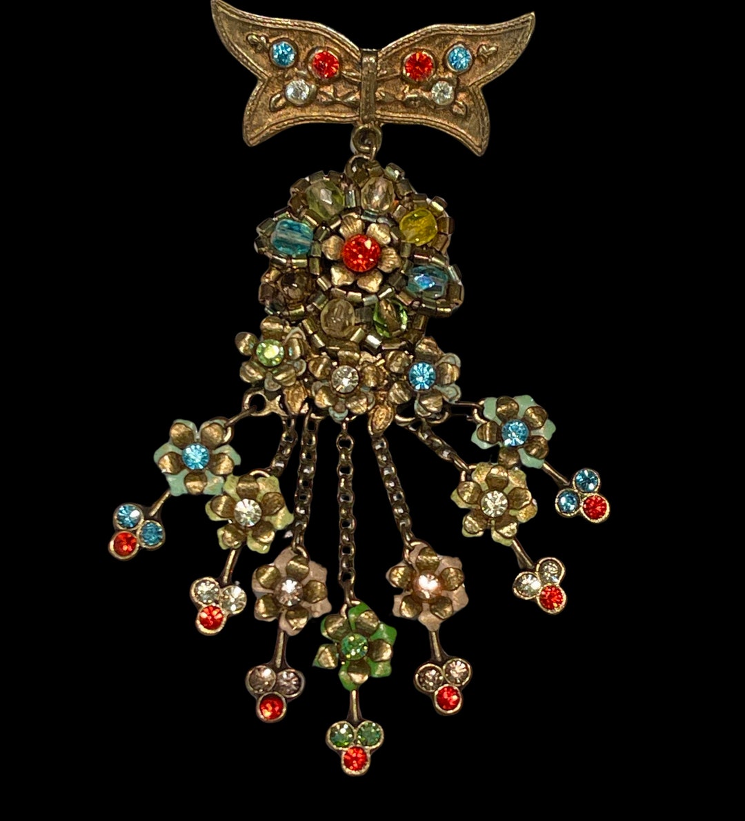 M. Negrin Rare Find Vintage Chatelaine Style Pin/brooch - Etsy