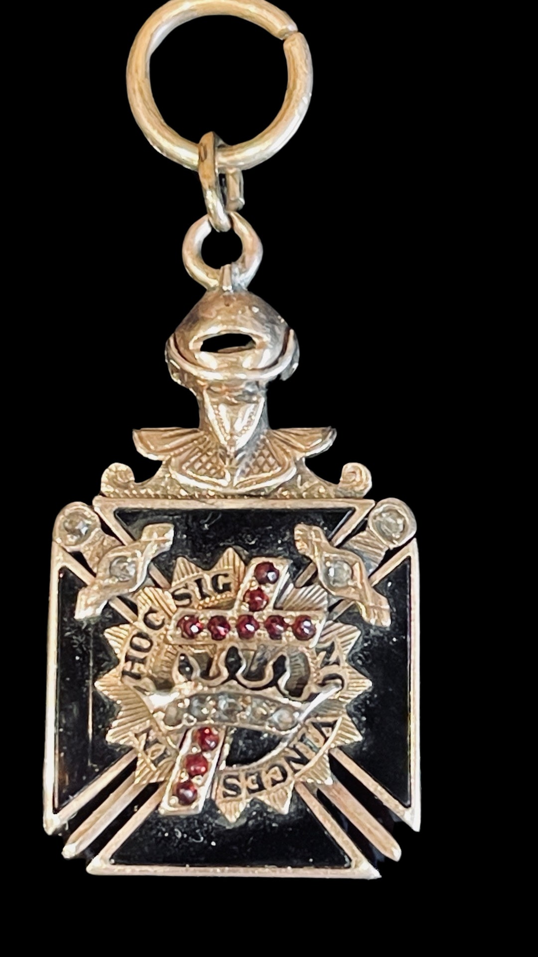 KIGHTS TEMPLAR WATCH Fob, 9K Gold With Rubies and Diamonds, Circa 1900 ...